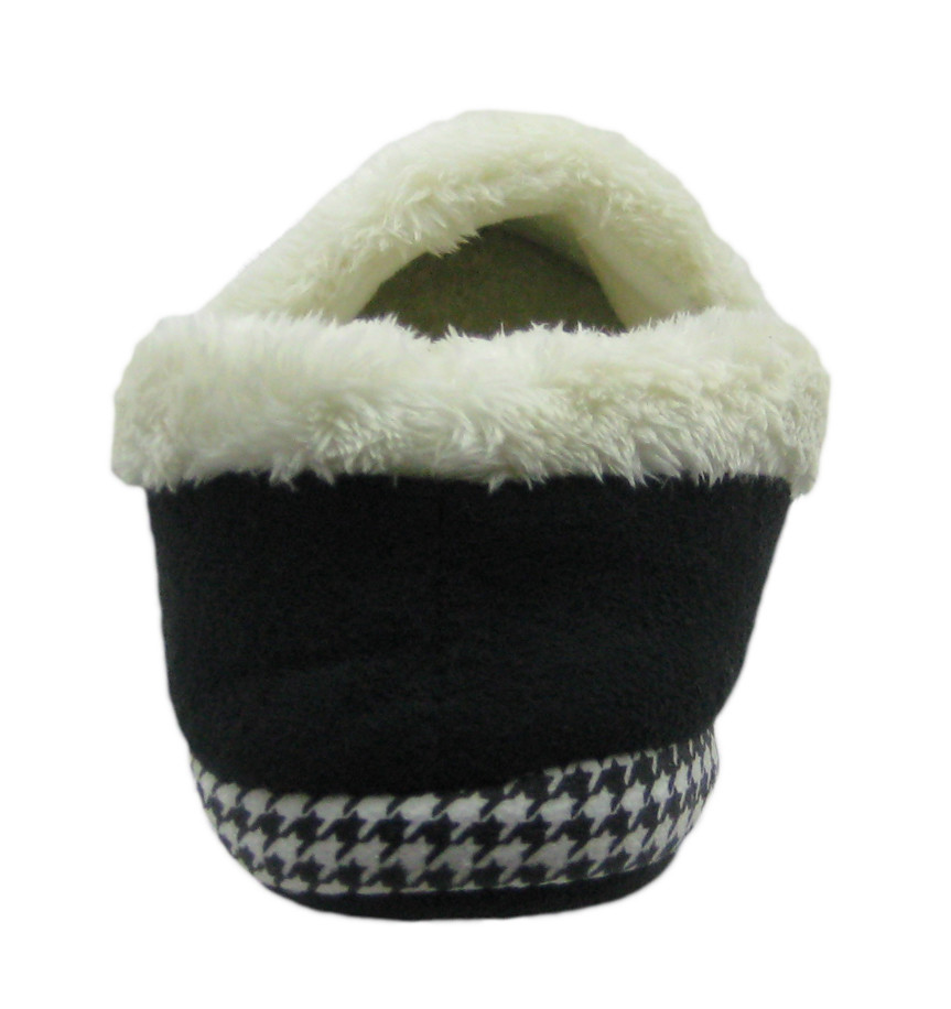 Women’s Micro-suede Fur Trim Slippers with Button Decoration ...