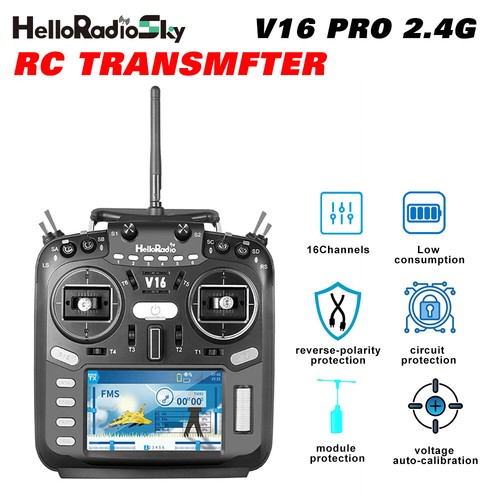 HelloRadiosky V16 Pro Remote Control 2.4GHZ 16CH FPV for RC Car Boat ...