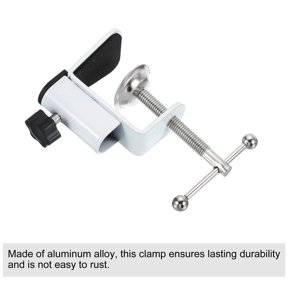 0.47" Mount Dia. Universal C-Clamp Table Lamp Mic Arm Desk Clamp, White ...