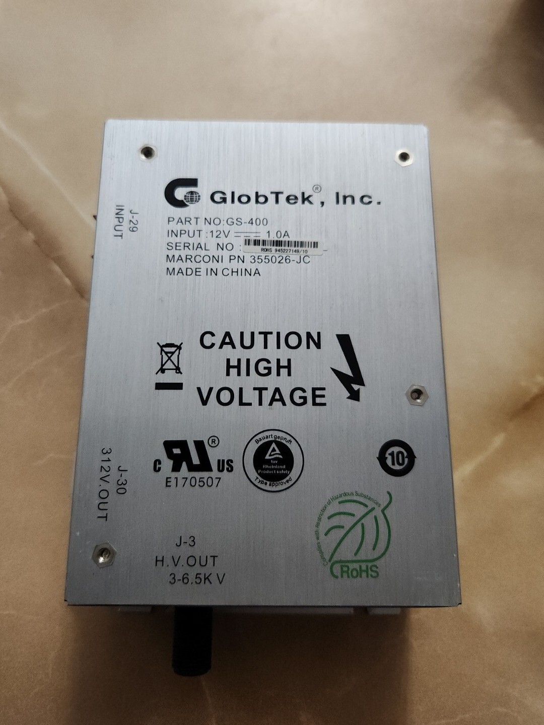 GlobTek Inc. GS-400. High Voltage Power Supply Input 12V 1.0A | eBay