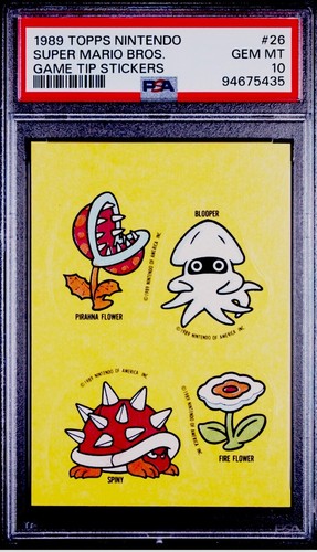 PSA 10 - 1989 Topps Nintendo Game Tip Sticker Card Super Mario Bros ...