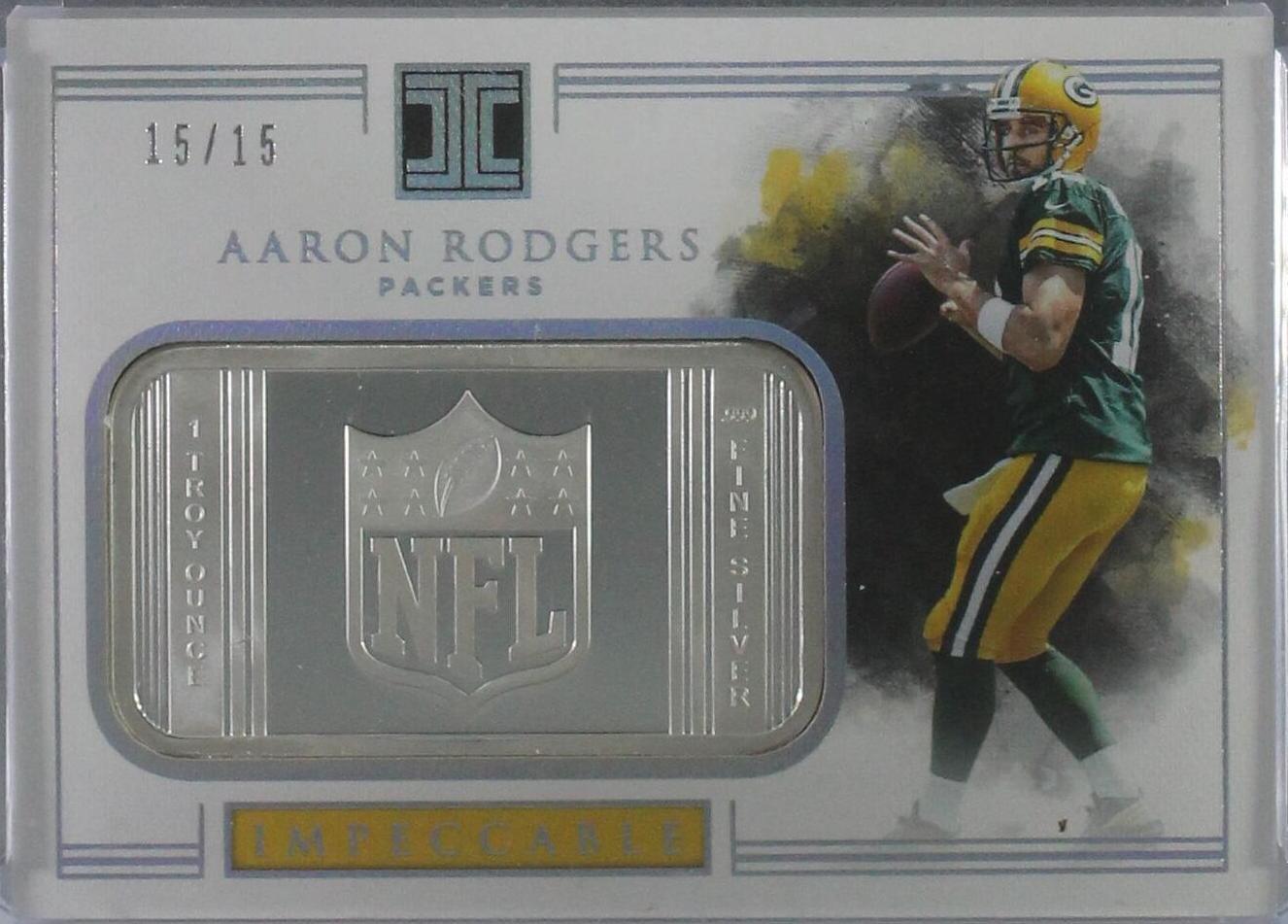 2017 Panini Impeccable - Nfl Shields Aaron Rodgers #NFL-7 Silver /15 ...