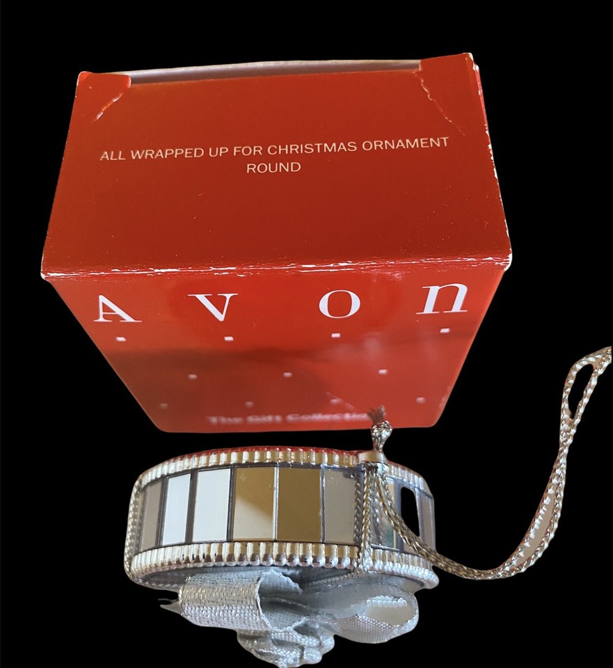 VINTAGE AVON ALL WRAPPED UP FOR CHRISTMAS ORNAMENT ROUND | eBay