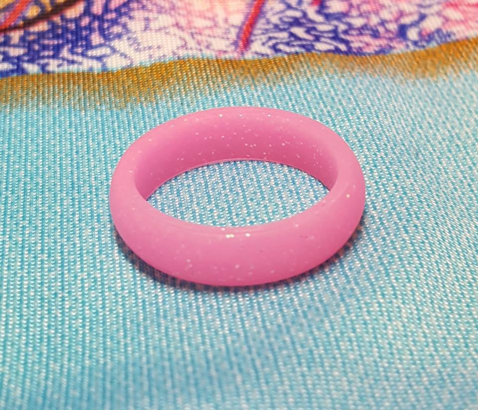 Glow Dark Glitter Sparkling Sparkle Women Silicone Wedding Sport Ring 6 ...
