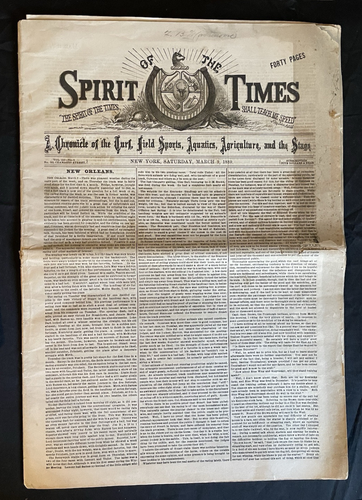 1889 - Horse Racing in New Orleans - Front Page + - Spirit of the Times ...