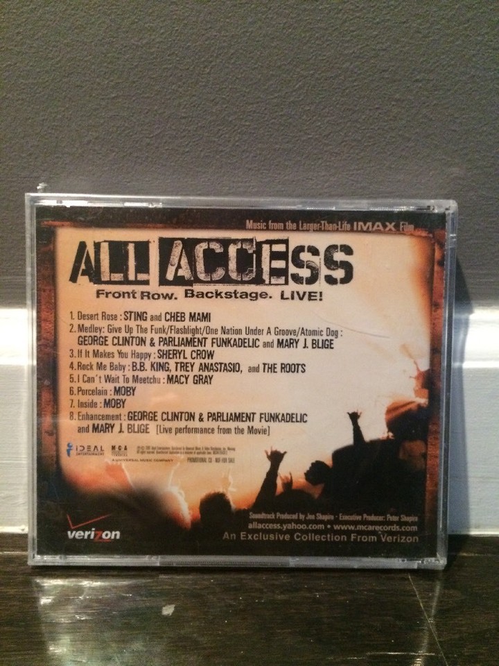 ALL ACCESS FRONT ROW Backstage Live Verizon Promo NEW SEALED Sheryl ...
