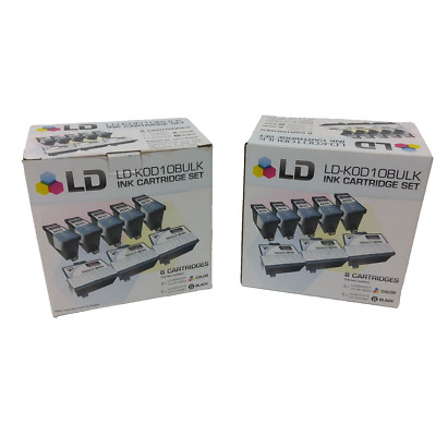 (2) LD 8 Pack LD-KOD10BULK Ink Cartridge Set for Kodak Printer (Expired ...