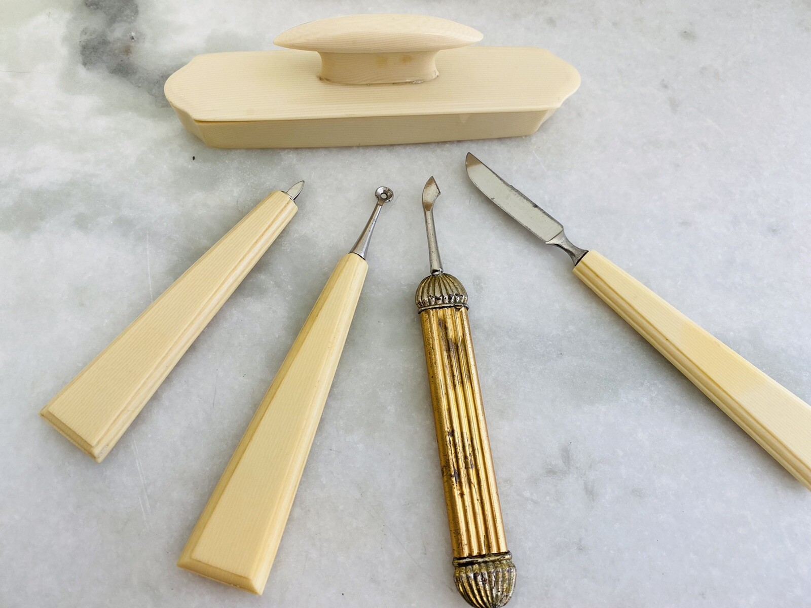Antique Art Deco Celluloid 5 Piece Manicure Set | eBay