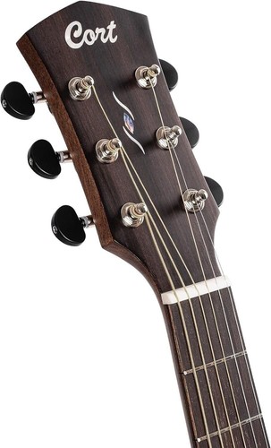 Cort 6 String Acoustic Guitar, Right, Open Pore Black Burst, Full ...