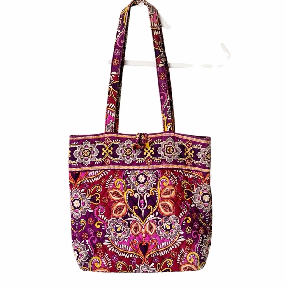 Vera Bradley Safari Sunset Quilted Tote Shoulder Bag Purse Toggle ...