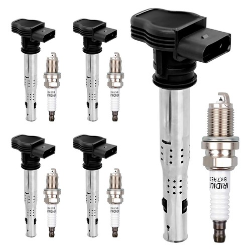 5X Ignition Coils & 5X Spark Plugs for VW Jetta Beetle Passat Golf L5 2 ...