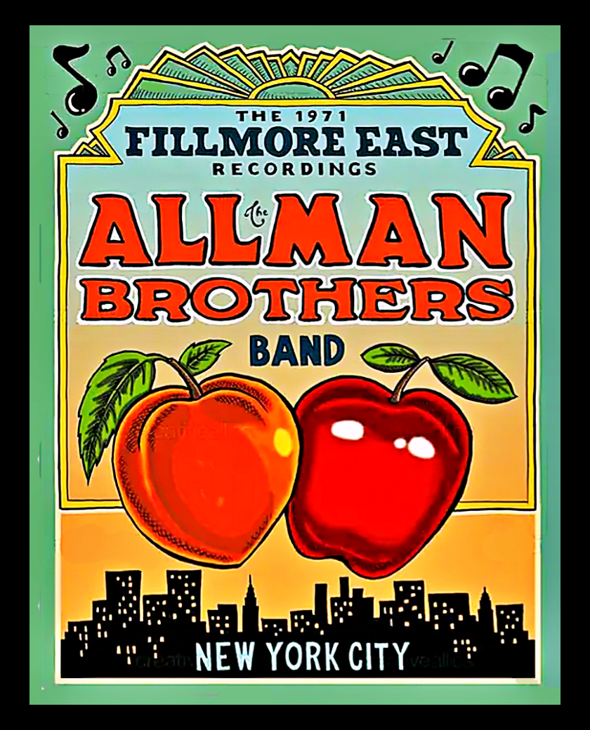 Allman Brothers Band Sticker Sign 1971 Vintage Replica NY Recording 4 ...