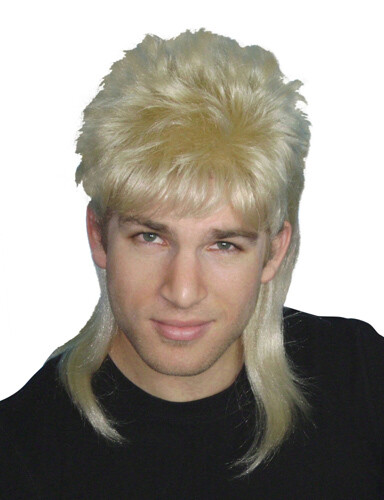 1970s 1980s Blonde Guy Shaggy Bogan Rocker Surfer Mullet Costume Wig ...
