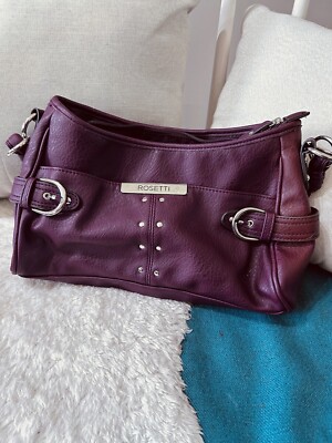 rosetti purse handbag Burgundy Faux Leather Multi pocket | eBay