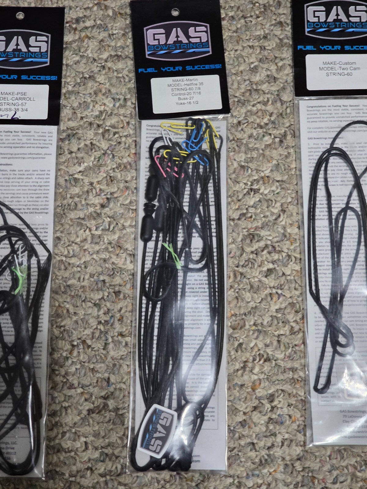 Gas Bowstrings for Martin Hellfire 35 Bowstring String Cable Buss Yoke ...