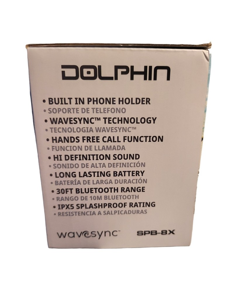 Dolphin Portable Splashproof Bluetooth Speaker SPB-8XBLK - Black | eBay