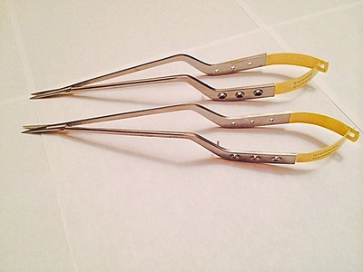 Lot of 2 Yasargil Micro Bayonet Scissors 9" CARDIO SURGICAL INSTRUMENTS ...
