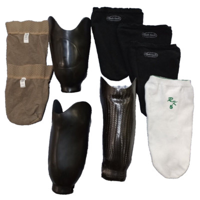 Prosthetic Leg Knee 3 Socket Sockets (1 Carbon) Parts and 6 Socks Misc ...