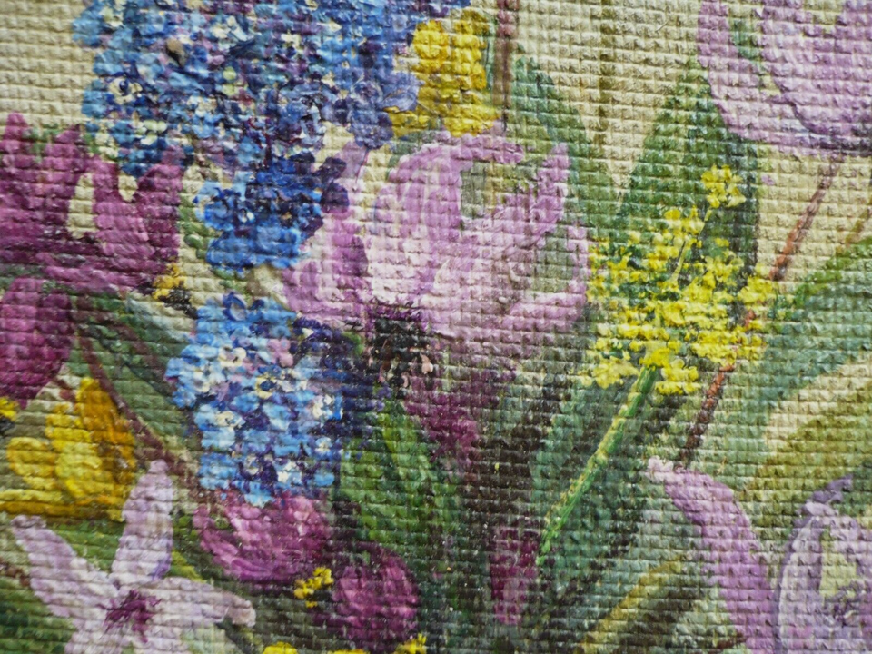 LEAH, FLORAL FLOWERS IMPRESSIONISM Oil Painting, OLD VINTAGE & LISTED ...