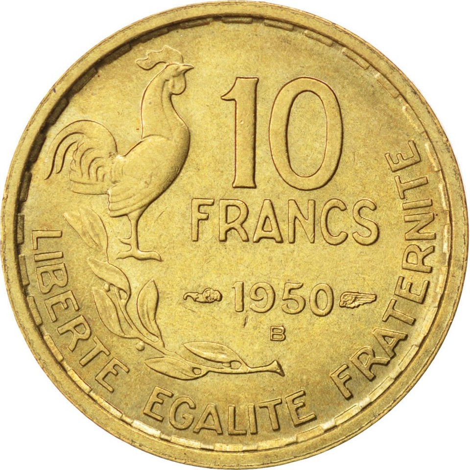 Münze, Frankreich, Guiraud, 10 Francs, 1950, Beaumont le Roger, VZ+ | eBay
