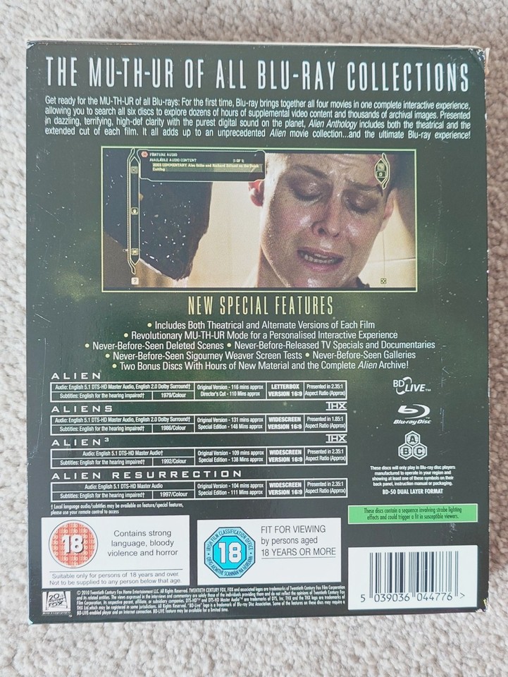 Alien Anthology Blu Ray Box Set 6 Disk | eBay UK