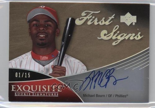 2007 Exquisite Rookie Signatures Silver Spectrum /15 Michael Bourn #FS ...
