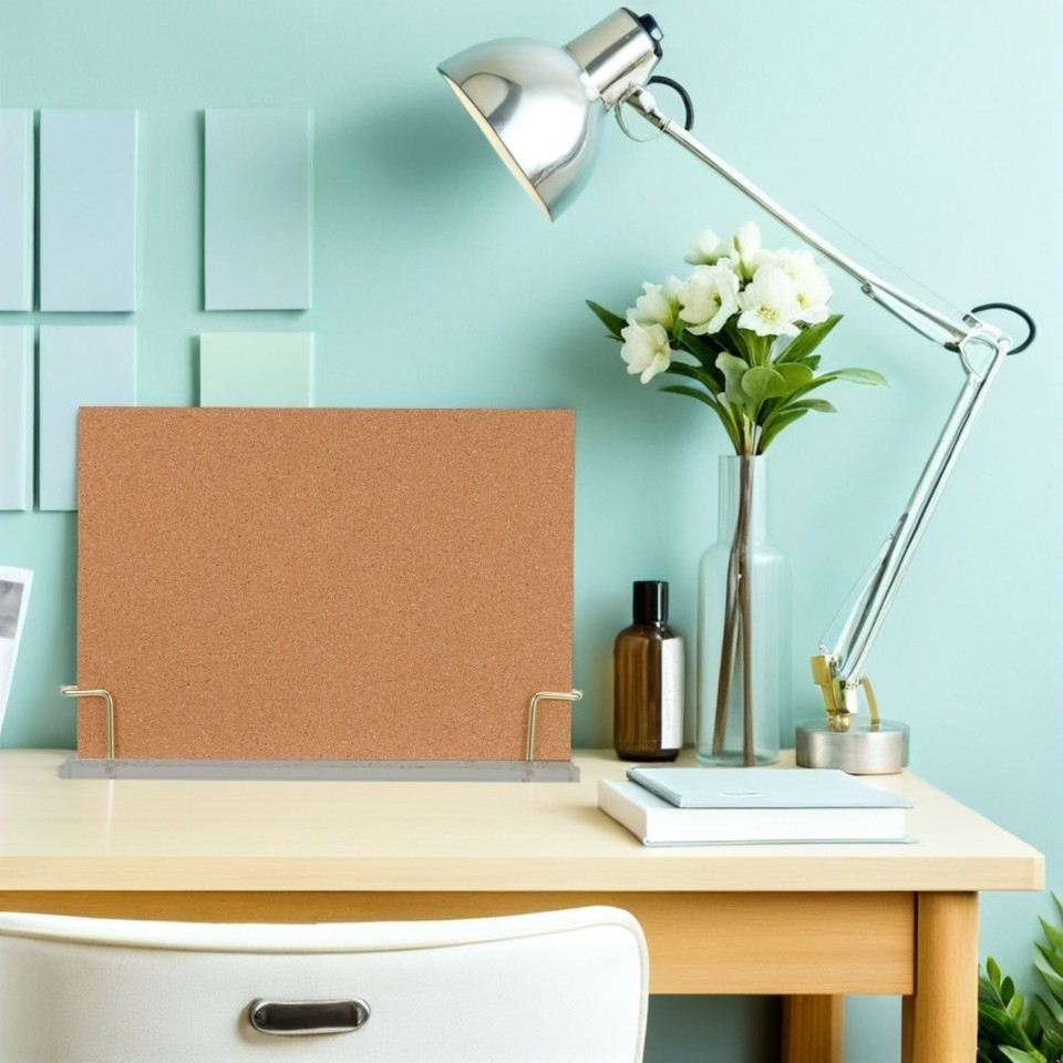 1 Set Desktop Memo Holder Stand - Cork Board With Acrylic Support ...