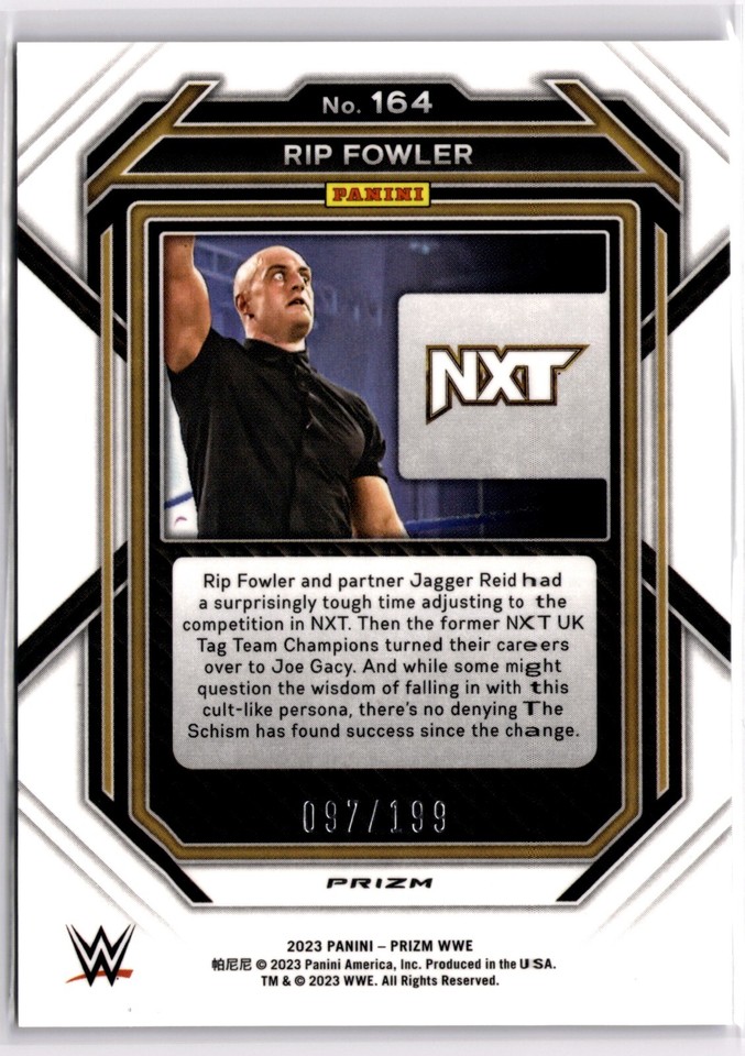 Rip Fowler 2023 Panini Prizm Premium Pandora Prizm WWE #164 WWE NXt ...