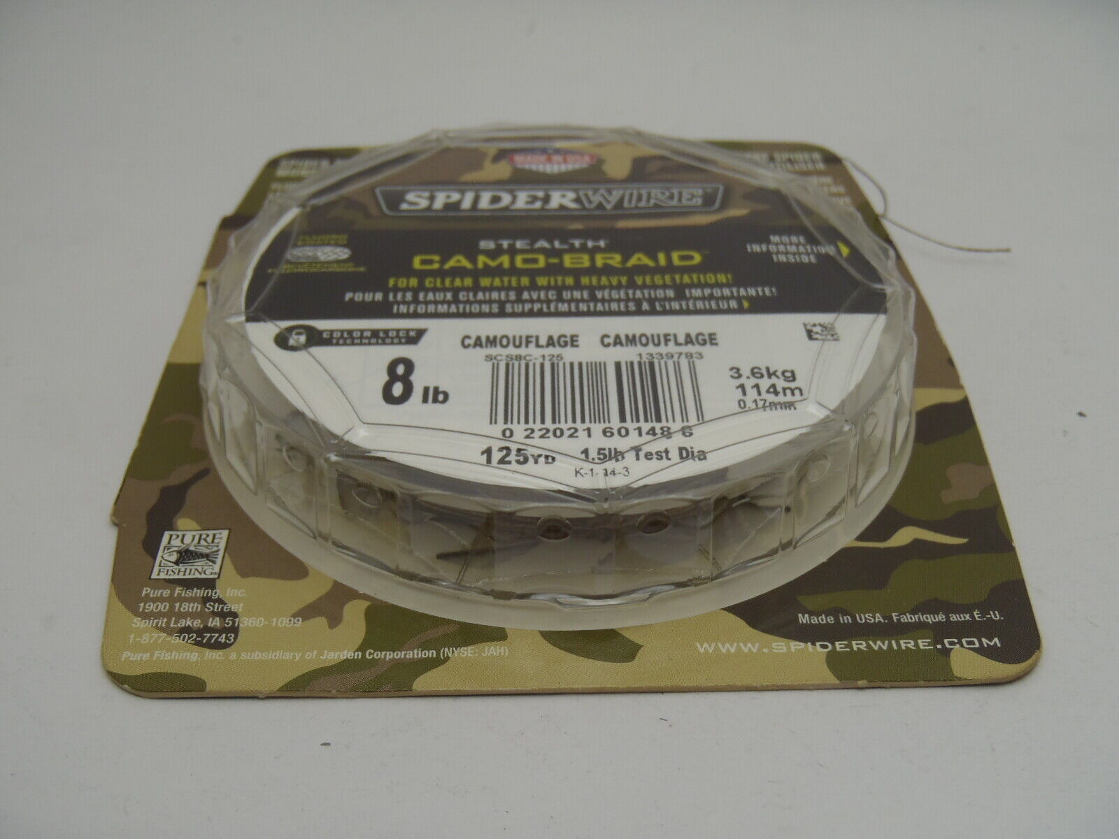 1pk Spiderwire Camo-braid 125yd Stealth Camouflage Fishing Line Choose ...