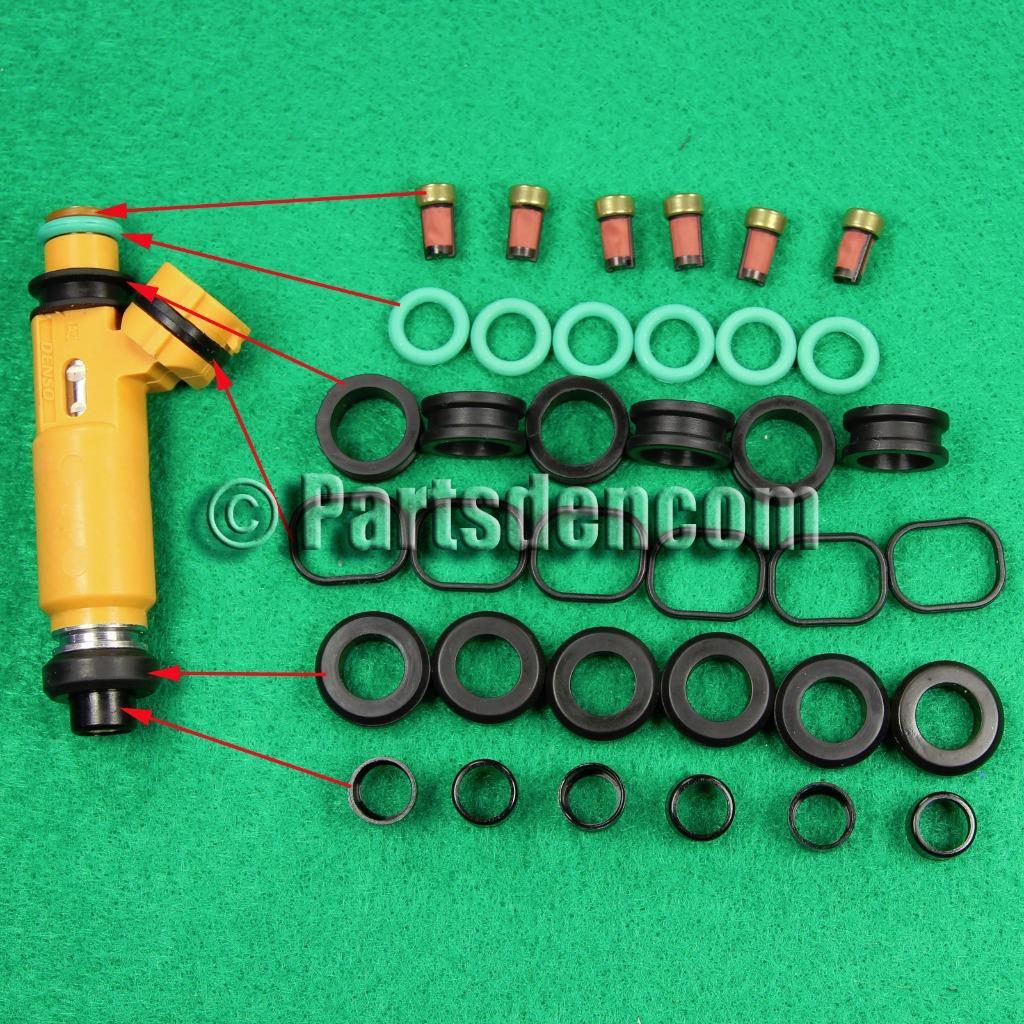 FUEL INJECTOR SERVICE KIT FITS MITSUBISHI PAJERO NL 6G74 3.5L V6 97-00 ...