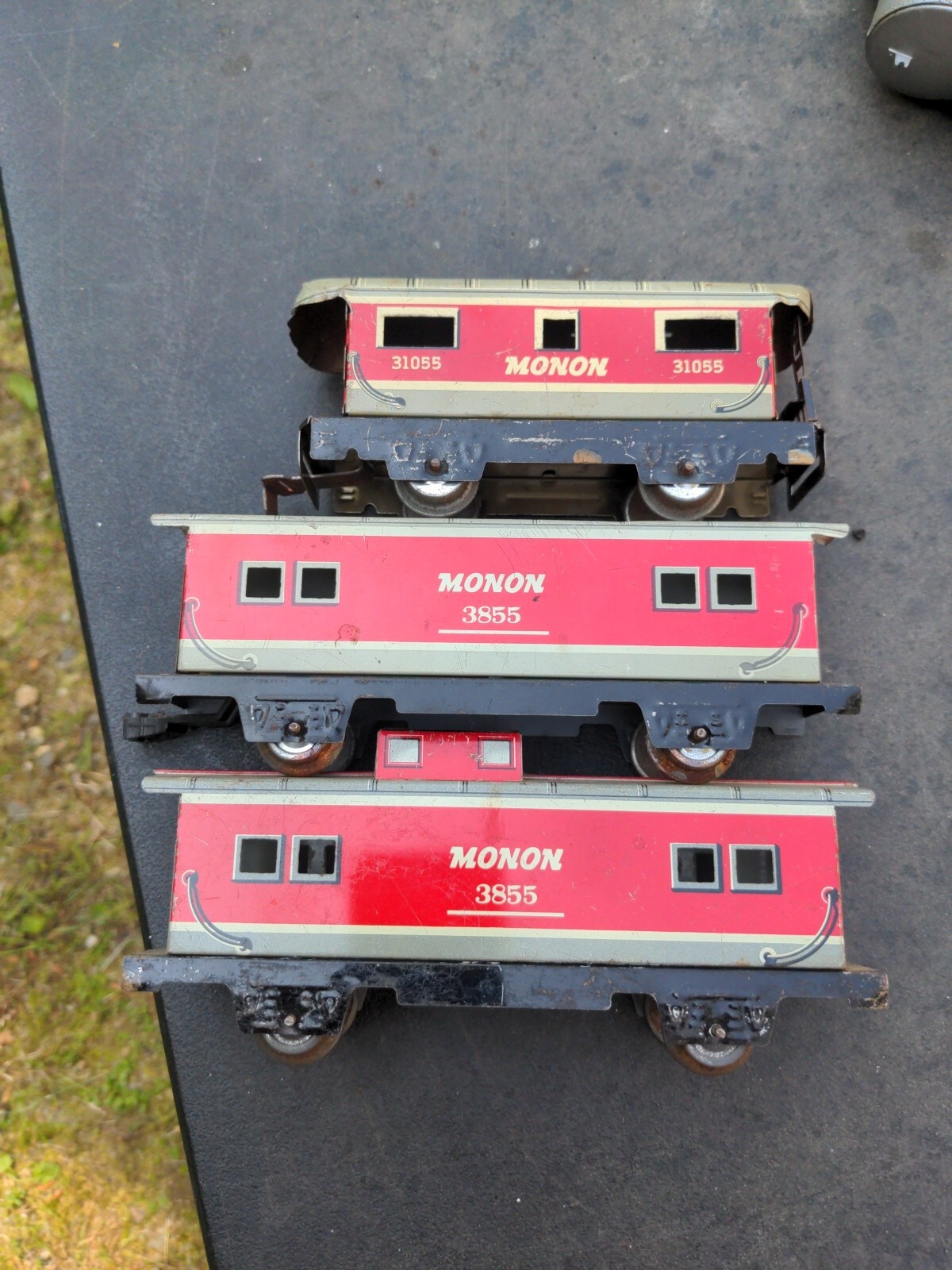 Lot Of 3 Vintage Marx | Monon | Tinplate Caboose | 31055 And 2 #3855 ...