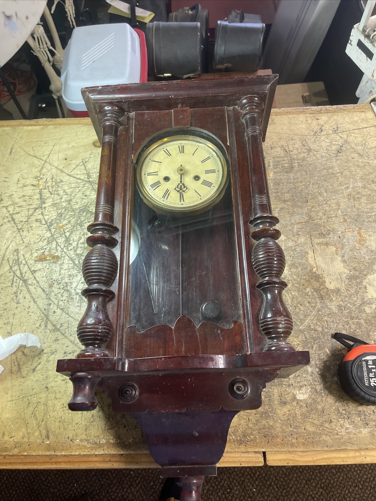 Antique Vintage DRGM German Wall Clock For Parts Repair | eBay