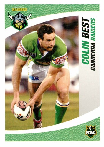 2008 CANBERRA RAIDERS NRL Card COLIN BEST Centenary Daily Telegraph ...