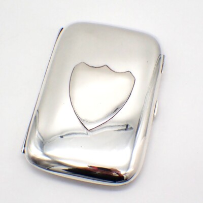 English Cigarette Case Shield Cartouche Sterling Silver 1894 No Mono | eBay