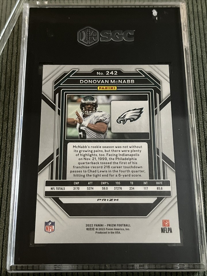Donovan McNabb 2022 Prizm Silver SGC 10 #242 | eBay
