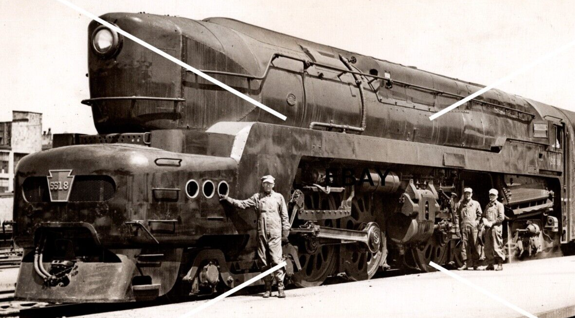 Vintage Photo Art Deco Locomotive 5518 People Railroad BW | eBay