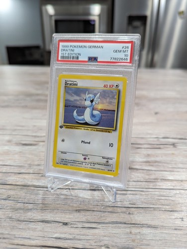 Pokemon PSA 10 GEM MT GERMAN Dratini 26/102 Base Set 1st Edition 1999 ...