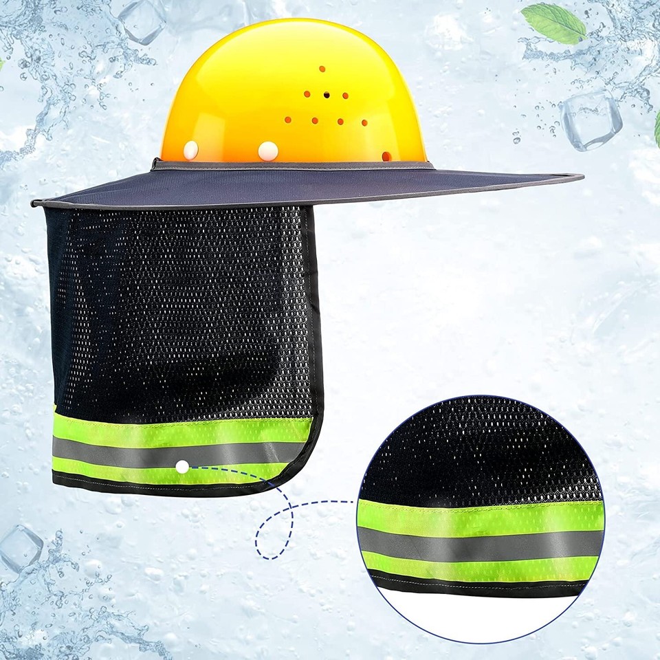 2 Pack Navy Blue Hard Hat Sunshield Upgrade Full Brim Neck Sunshade | eBay