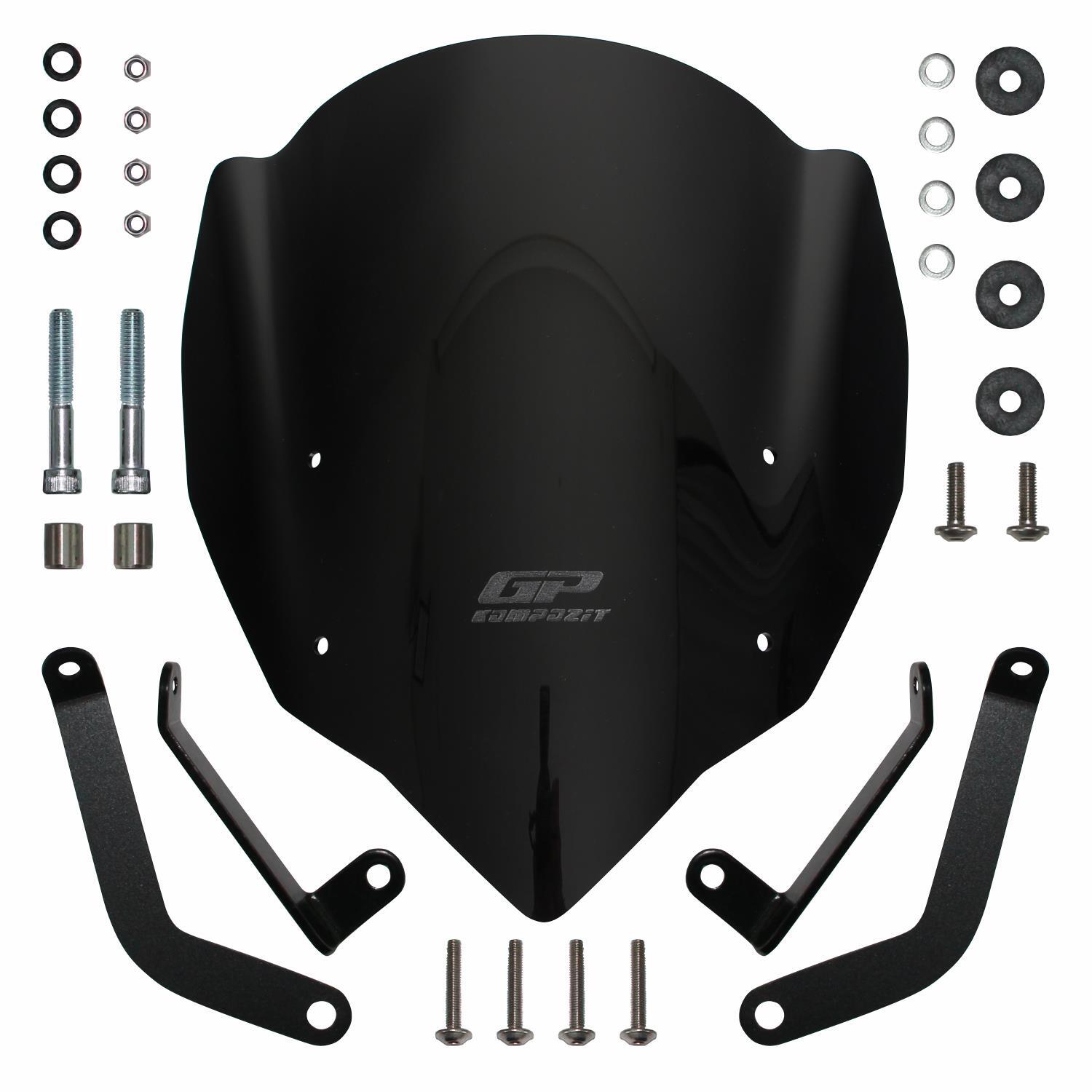 GP Kompozit Windshield Windscreen Black For CFMOTO 400NK / 650NK 2017 ...