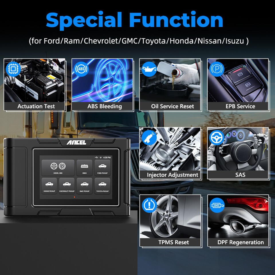 Diesel PICKUP Truck OBD Scanner All System Bidirectional Code Reader ...