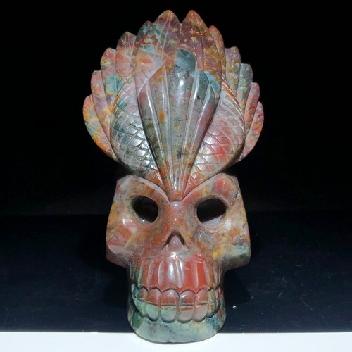 Natural Crystal Mineral Specimens Ocean Jasper Tribal Chief Skull Hand ...