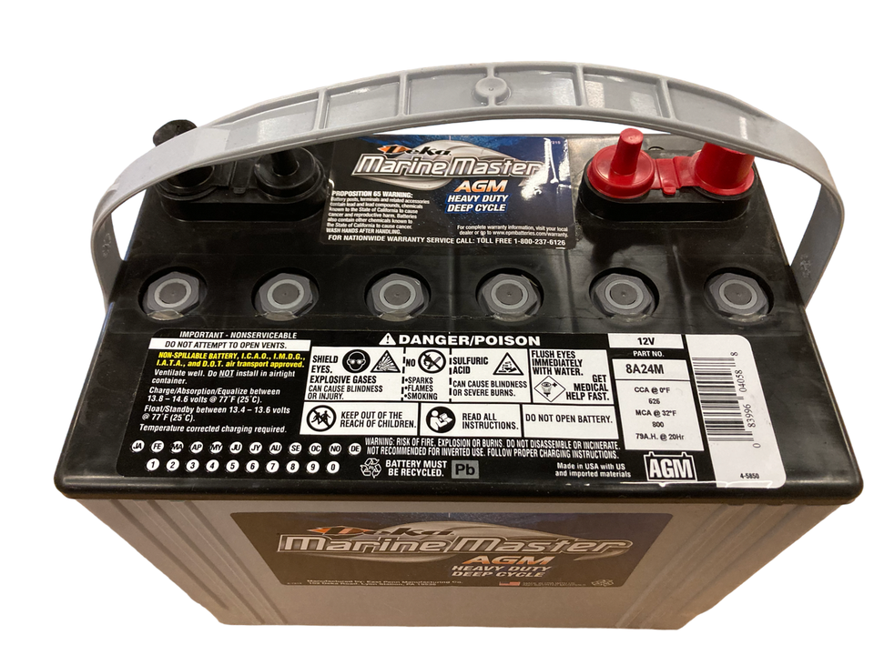 Deka Marine Master AGM Battery #8A24M 800AMP Cranking Power | 1 Year Manufacturer Warranty ...