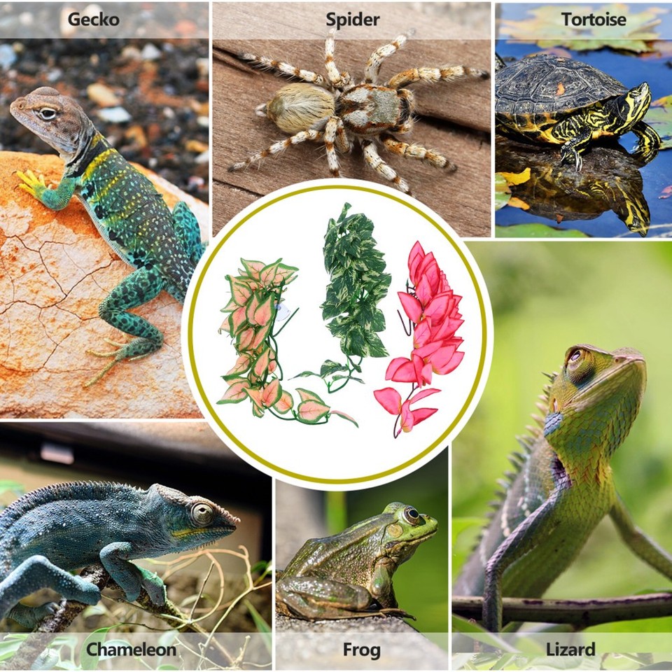 3 Pcs Reptile Habitat Plastic Vines Artificial Bendable Jungle Vines ...