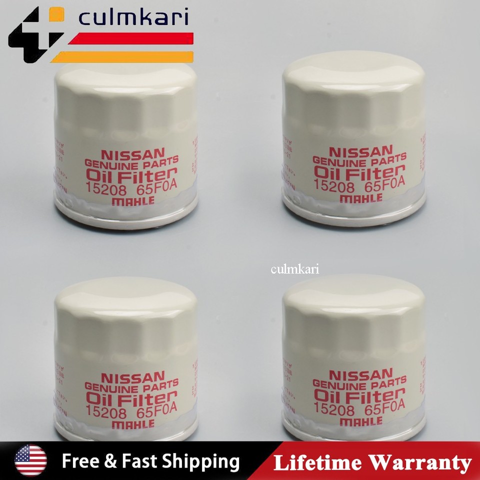 4PCS Genuine Oil Filter 15208-65F00 15208-65F0A fits For Nissan Altima ...