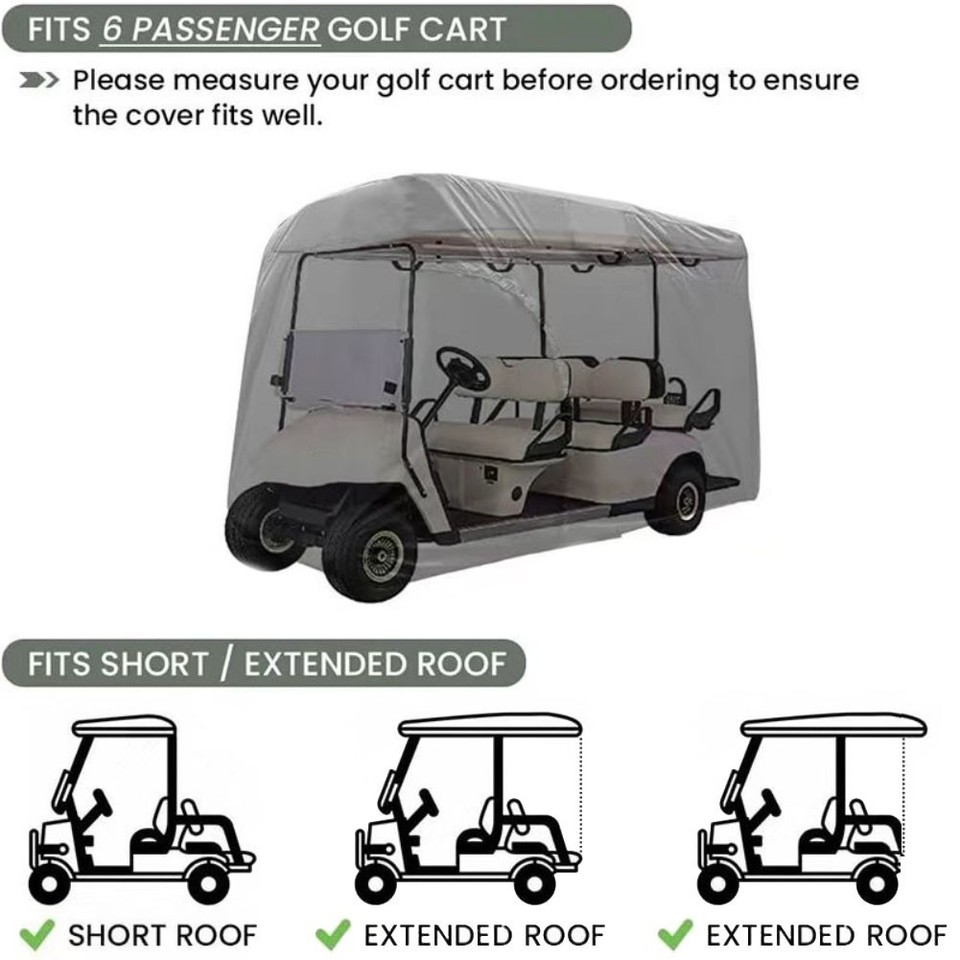 Water Resistant Golf Cart Cover 2/4/6 Passenger Oxford Cloth Side ...
