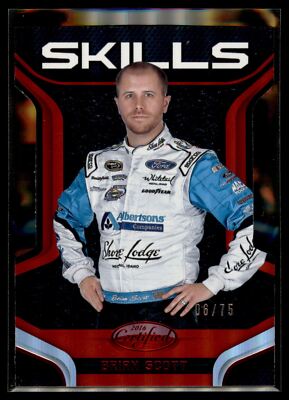 2016 Panini Certified Racing NASCAR Skills MIRROR RED Brian Scott #6/75 ...