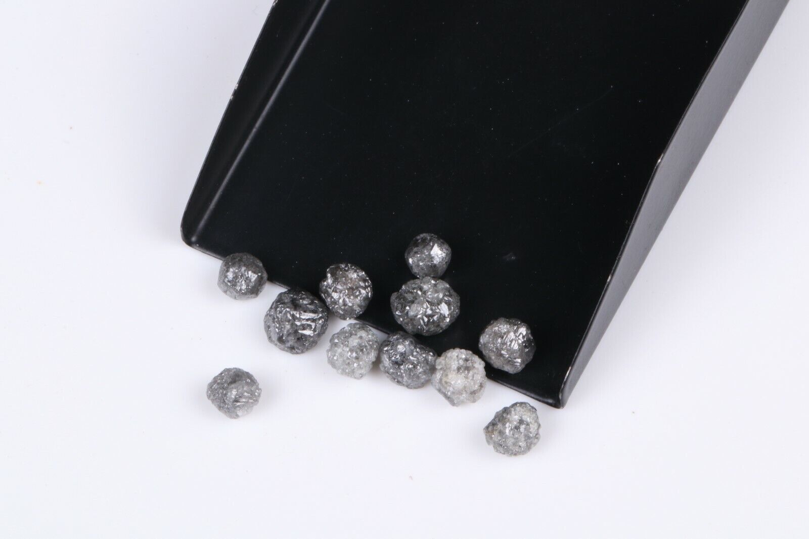 2 Pcs 4-4.5mm Natural Dark Gray Roundish Raw Diamond Uncut Rough Loose Diamond | eBay