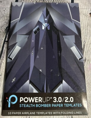 PowerUp Paper Airplane Template 2.0/3.0 - Paper Template Only - Stealth ...