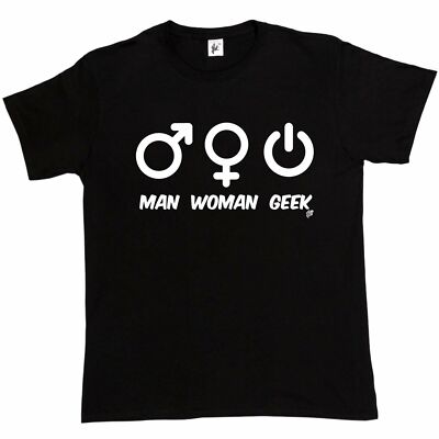 Man Woman Geek Sex Symbol Power Button Mens T-Shirt | eBay UK