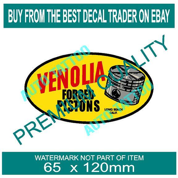 VINTAGE VENOLIA FORGED PISTONS DECAL STICKER VINTAGE HOT ROD ROD DECALS ...
